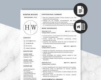 Resume Template for Google Docs and Microsoft Word Professional Resume ...
