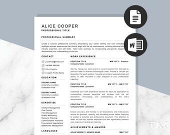 ATS Friendly Resume Template for Google Docs and Microsoft Word ...
