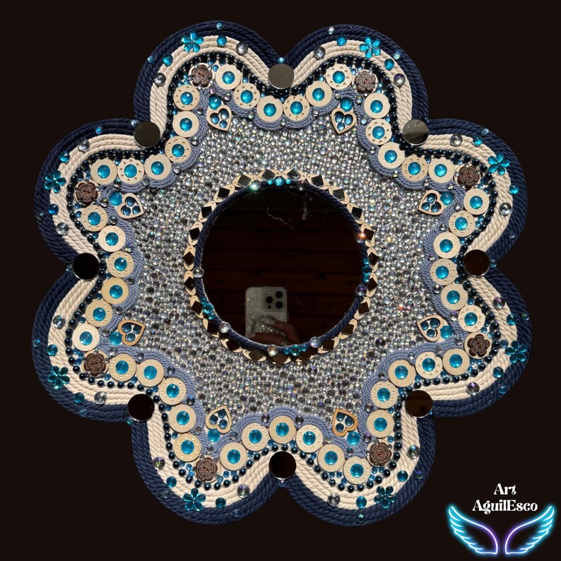 Wood-style Handmade Flower-shaped Mirror - Etsy