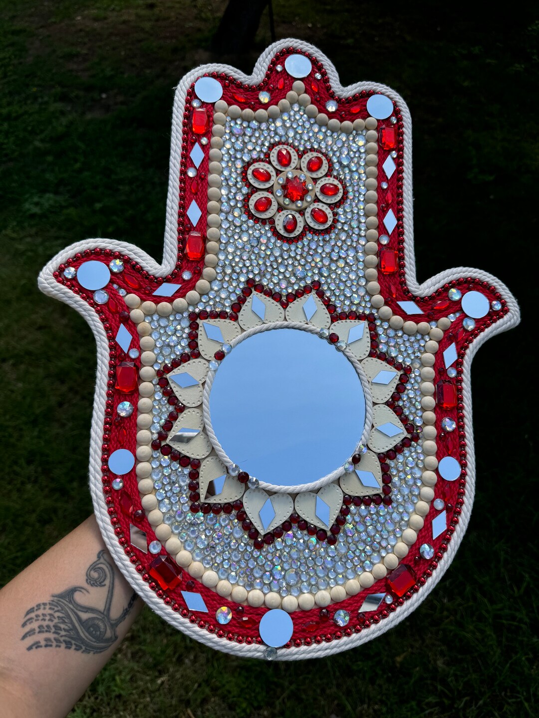 Handmade Decorative Wooden Hamsa Mirror! - Etsy