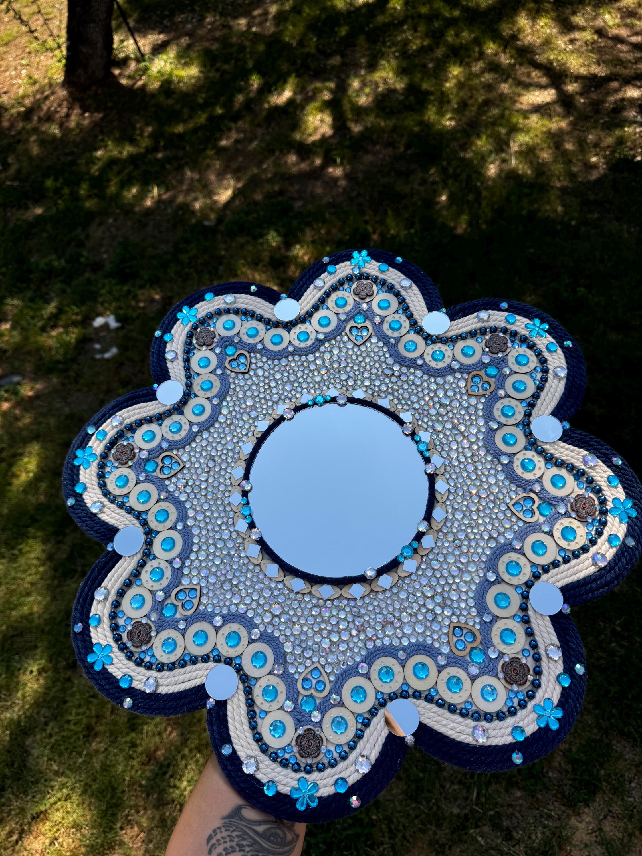 Wood-style Handmade Flower-shaped Mirror - Etsy