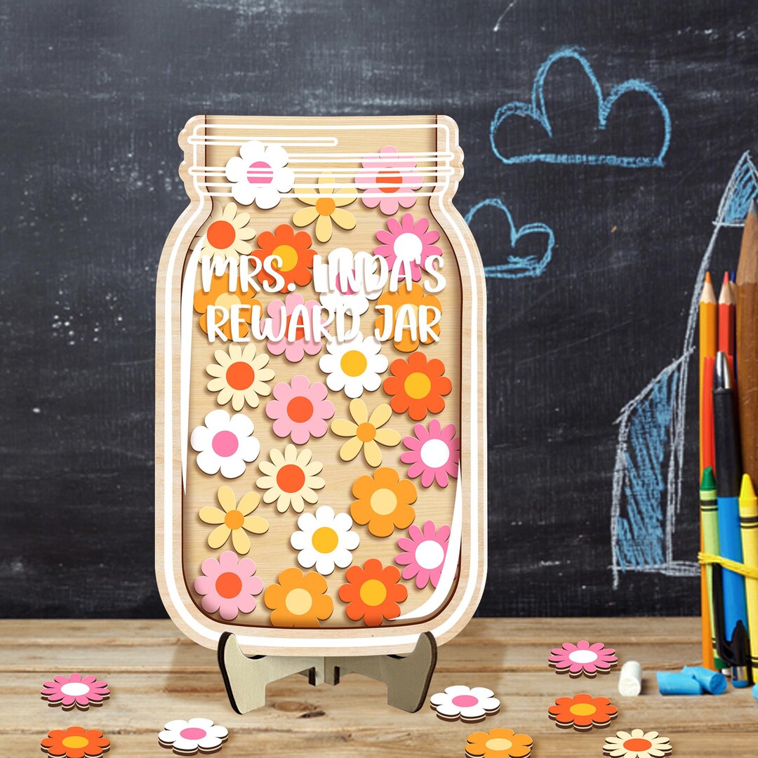 Personalized Magnetic Flowers Reward Jar for Classroom Behavior, Back ...