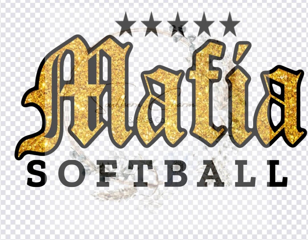 Mafia Softball Glitter PNG FILE - Etsy