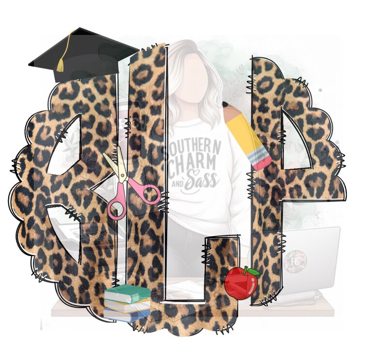 Cheetah Back to School Monogram PNG - Etsy