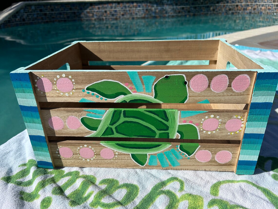 Hand Painted Bikini Basket - Etsy