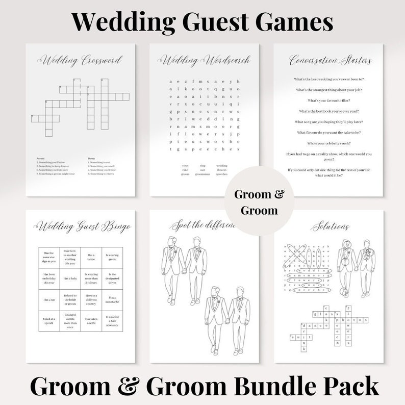 Groom & Groom Wedding Guest Games Wedding Reception Table Games Ice ...