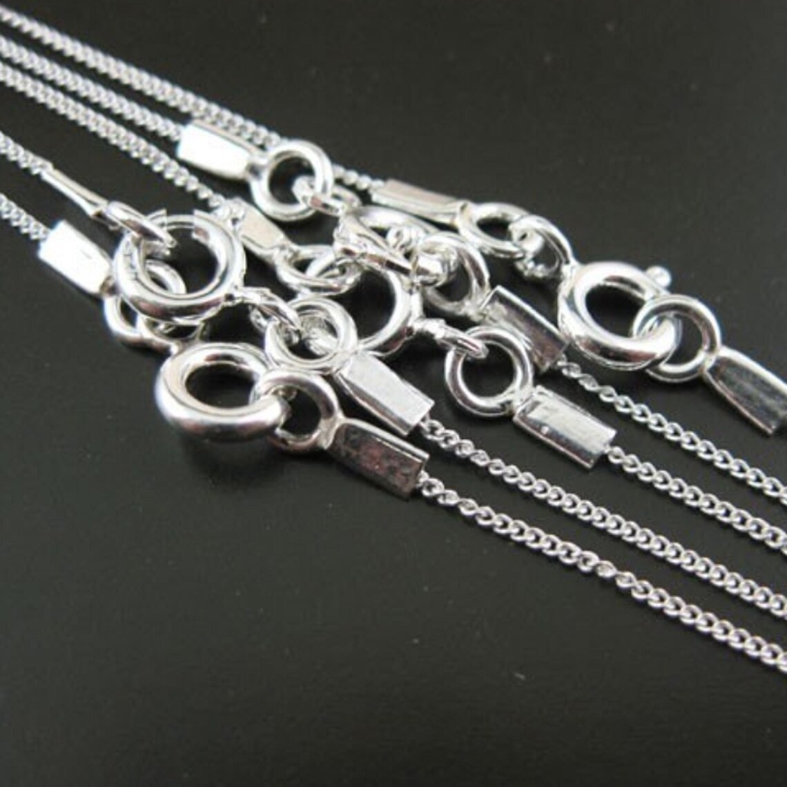 925 Sterling Silver- Extra Long Necklace-tiny Curb - Finished Necklace ...