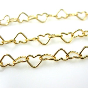 Gold Chain, Gold Plated Chain, Vermeil Sterling Silver Heart Chain ...