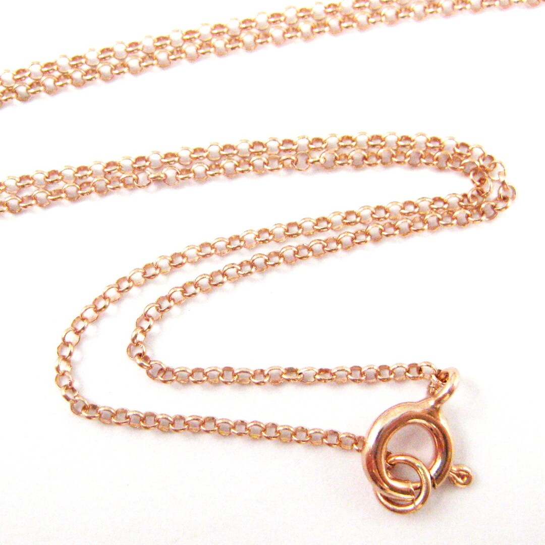 Rose Gold Plated Sterling Silver Chain-extra Long Necklace-1mm Rolo ...