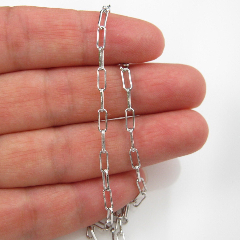 Rhodium Plated Sterling Silver Chain-Jewelry Making ChainBulk | Etsy