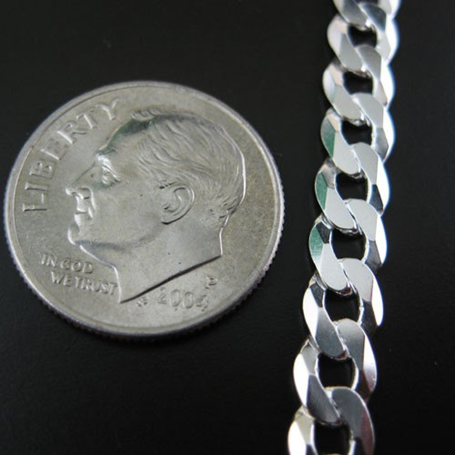 Sterling Silver Chain Chunky Diamond Curb Chain Unfinished - Etsy