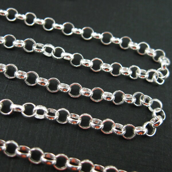 Sterling Silver Chain,silver Bulk Chain by the Foot-jewelry Making-rolo ...