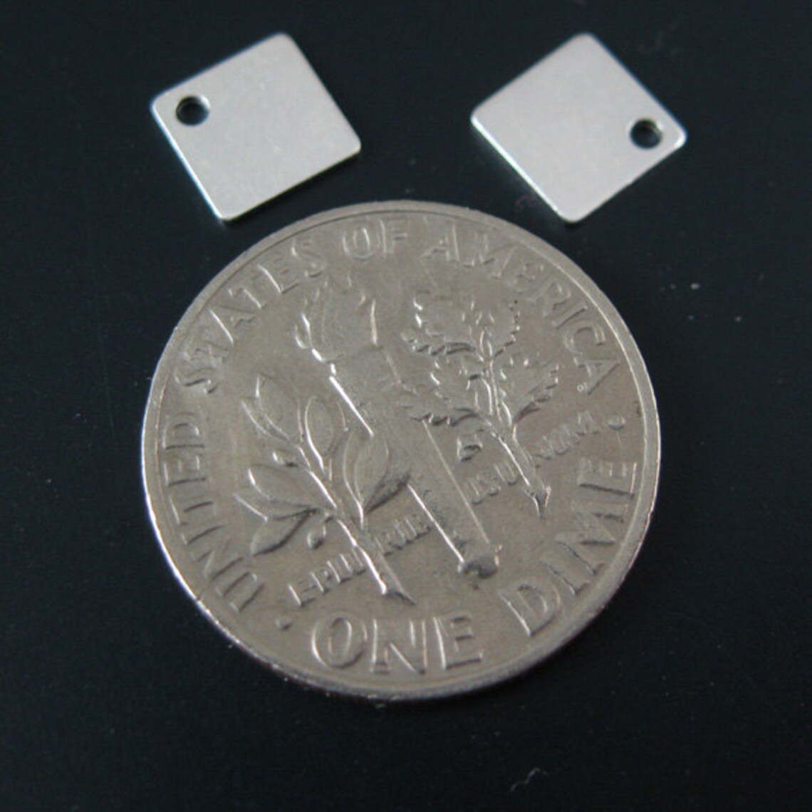 Sterling Silver Tags Tiny Diamond Shape Charm Tags 6 Mm 10 - Etsy