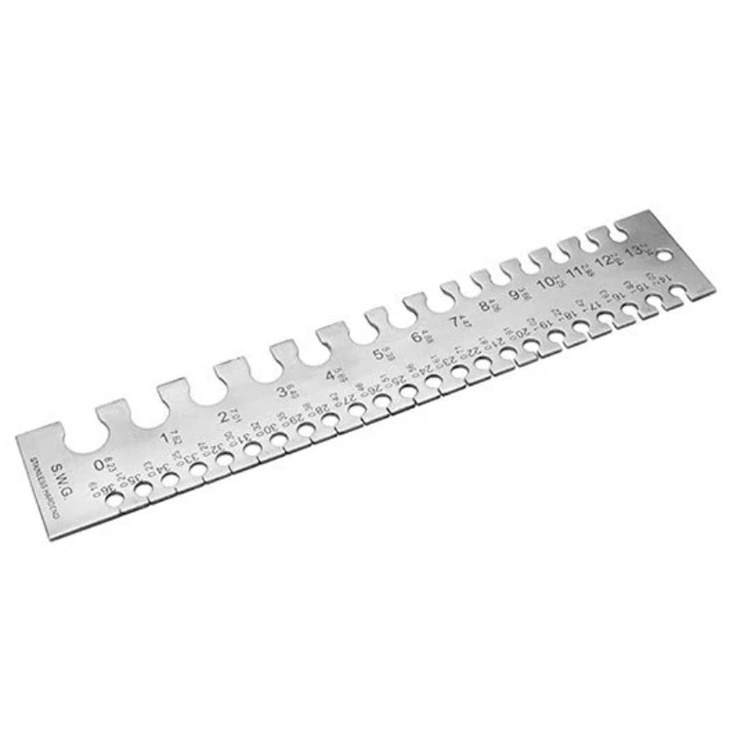 Wire Gauge Ruler, Stainless Steel S.W.G Gauge Measure Wire and Findings ...