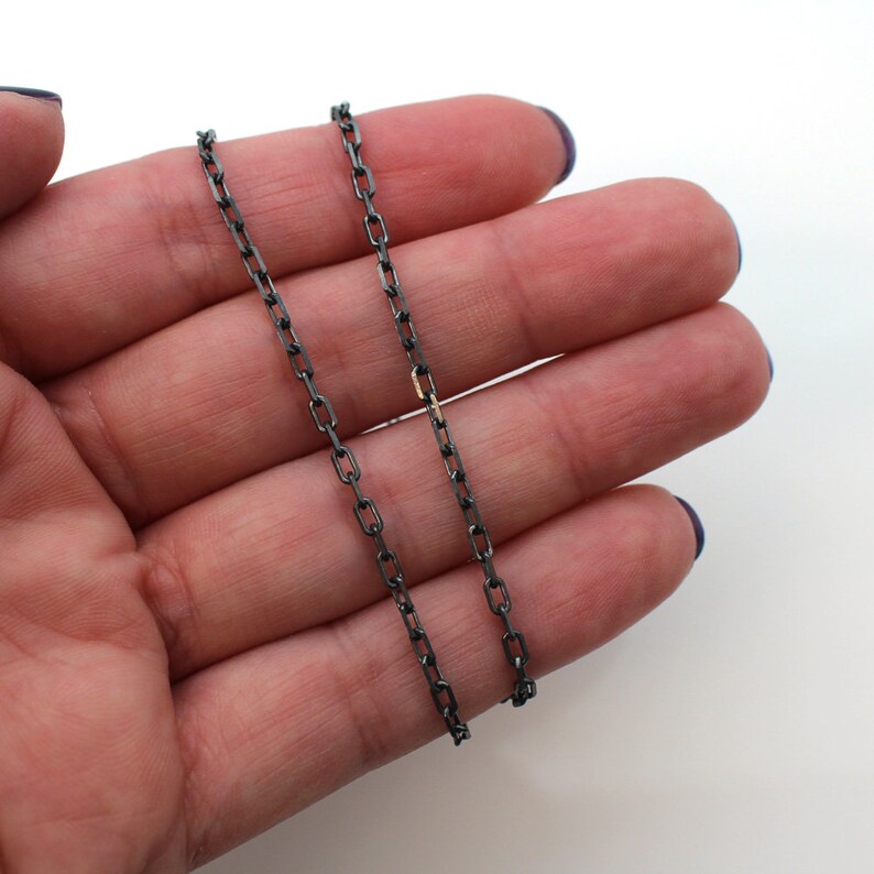 Oxidized 925 Sterling Silver Necklace Chain-silver Necklace-3mm Diamond ...