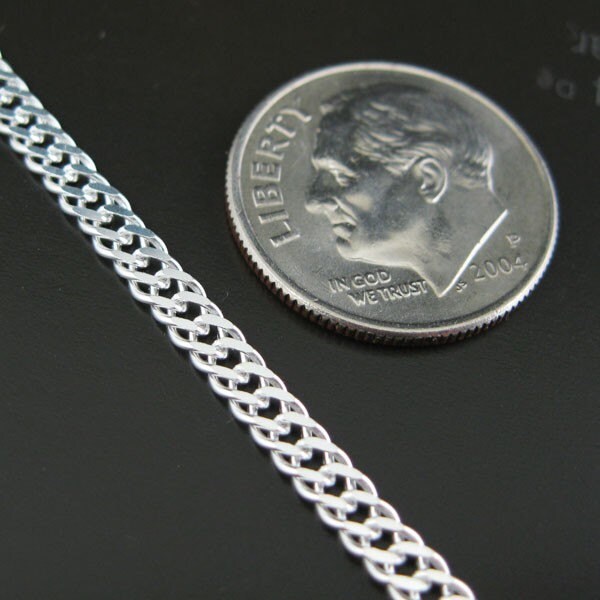 Sterling Silver Curb Chain-unfinished Bulk Chain-double - Etsy