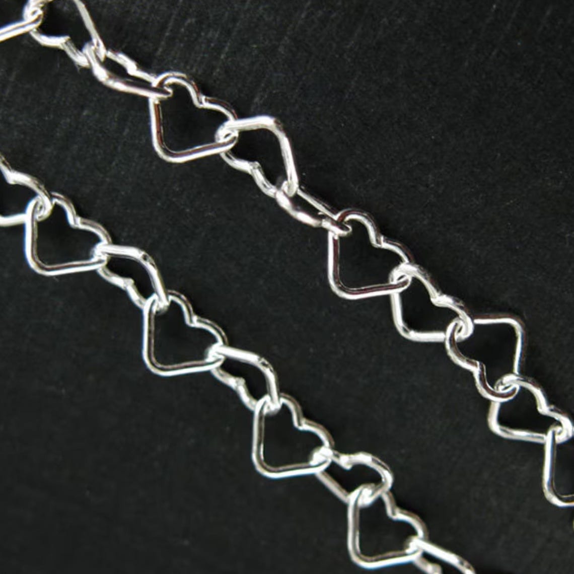 Sterling Silver Heart Chain, Unfinished Bulk Chain - Heart Shape- 5mm ...
