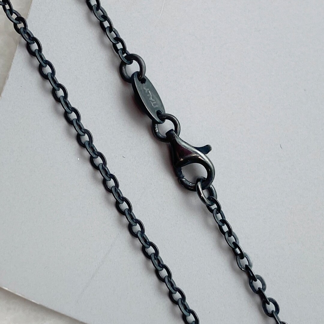 Oxidized 925 Sterling Silver Necklace-strong Flat Cable Chain Jewelry ...