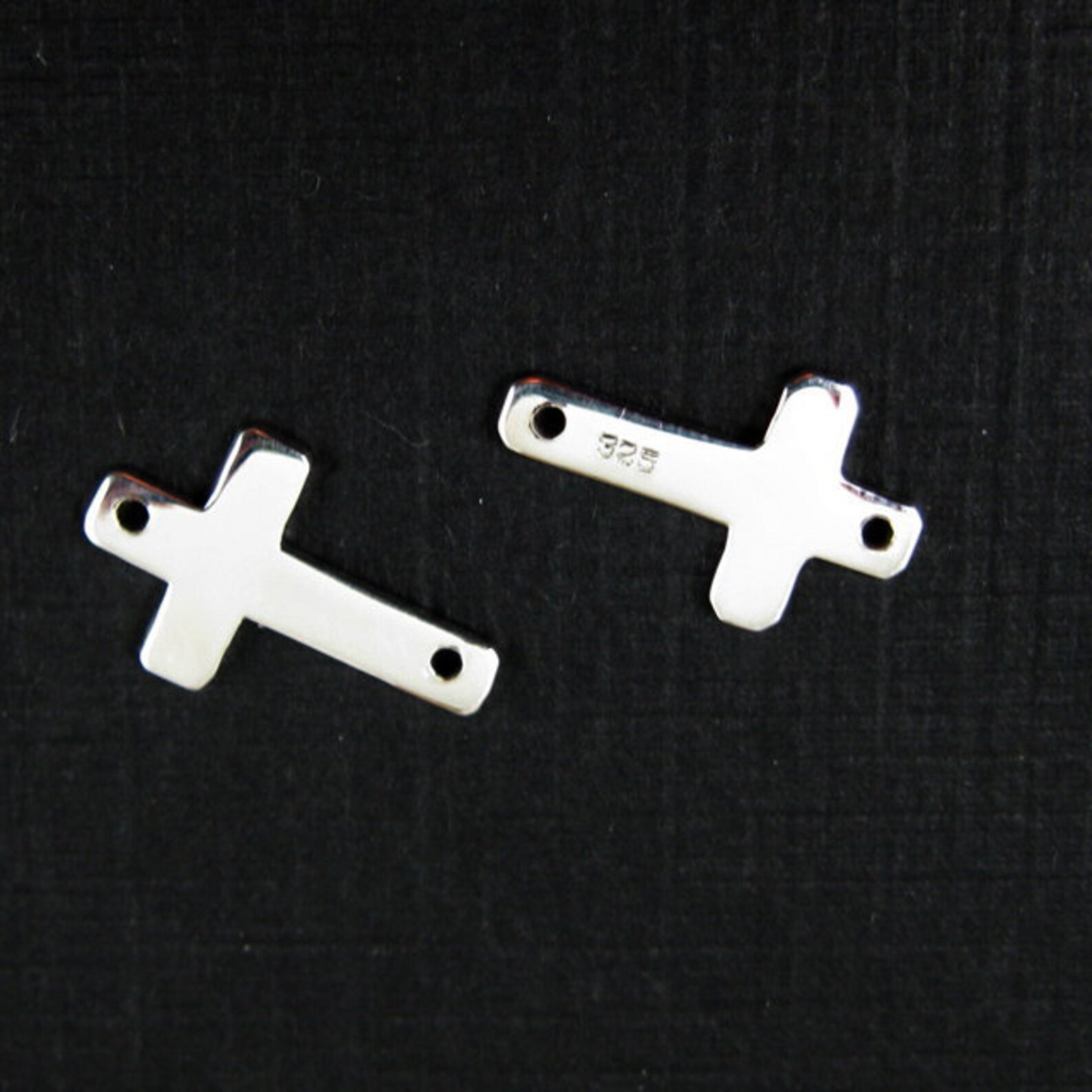 Sideways Cross-sterling Silver Cross-smooth Connectors-jewelry - Etsy