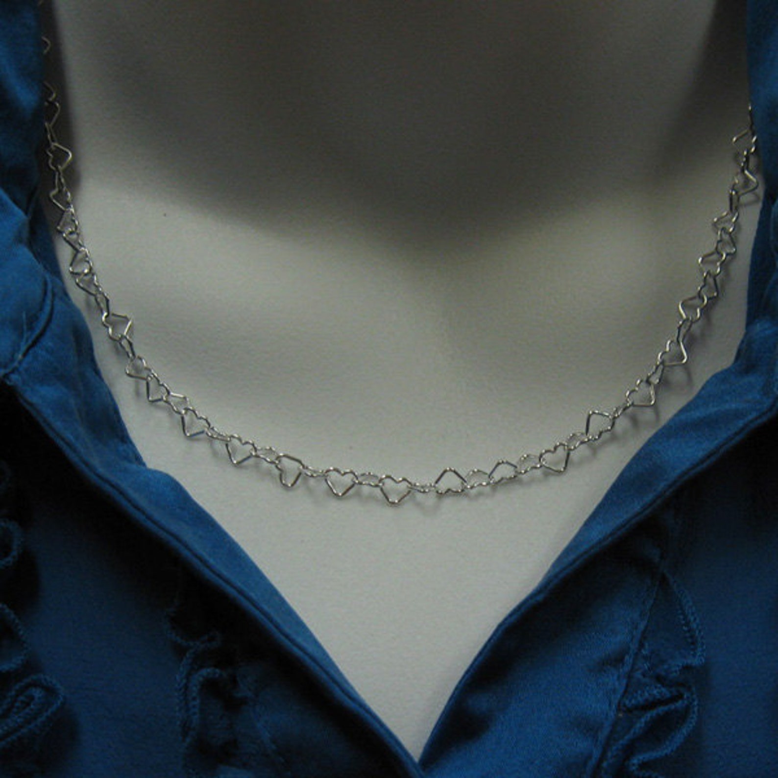 Sterling Silver Heart Chain Unfinished Bulk Chain Heart | Etsy