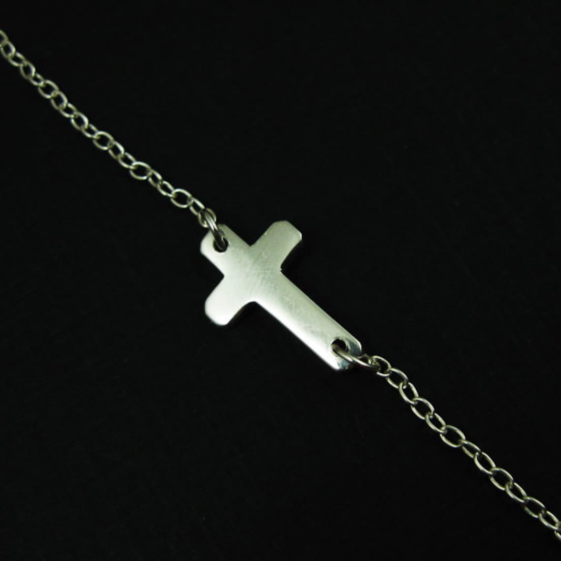 Sideways Cross-sterling Silver Cross-smooth Connectors-jewelry - Etsy