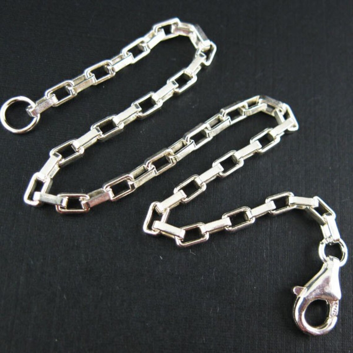 Sterling Silver Chain Heavy Long Box Chain Ready to Wear | Etsy