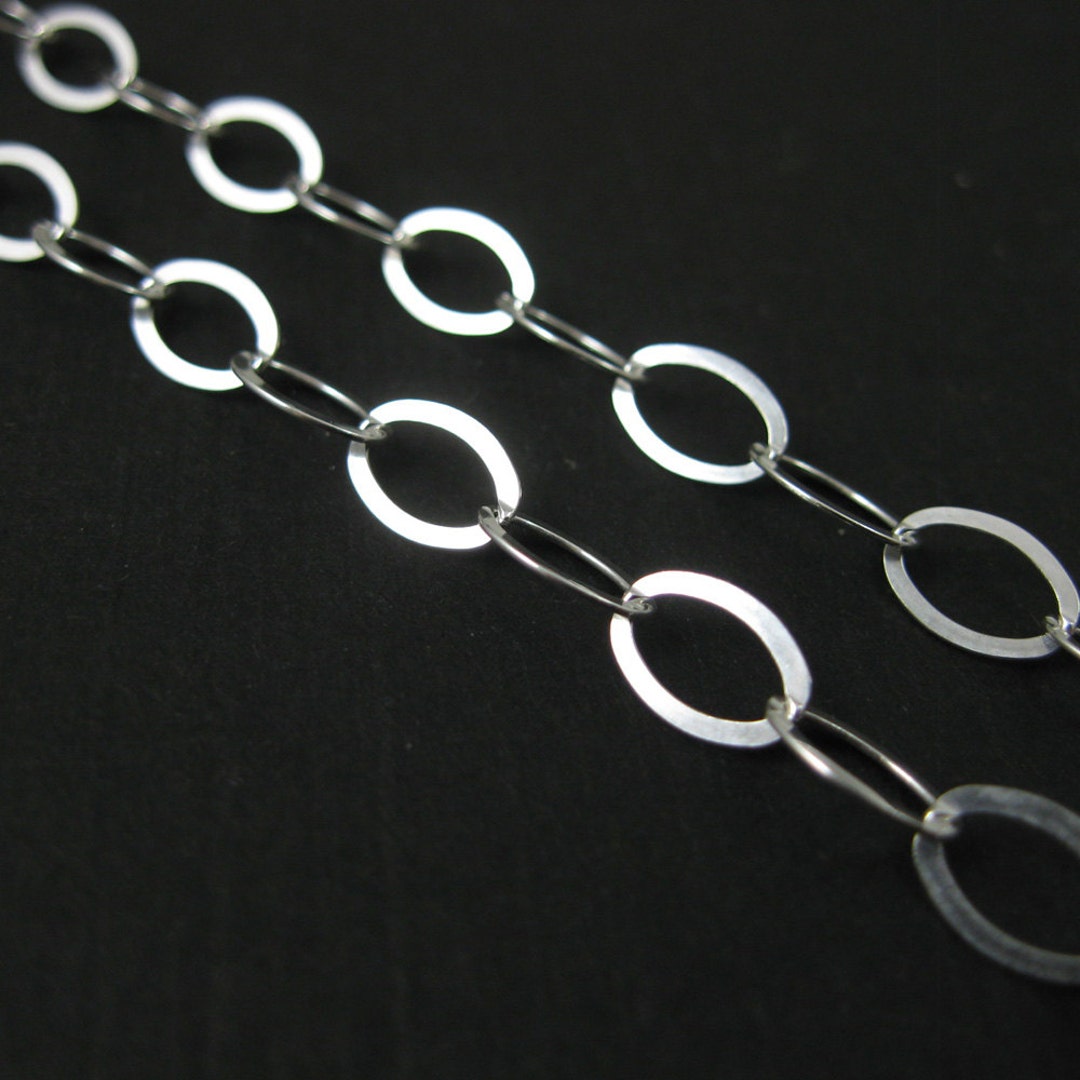 Sterling Silver Chain , Sterling Silver Bulk Chain, Big Flat Cable ...