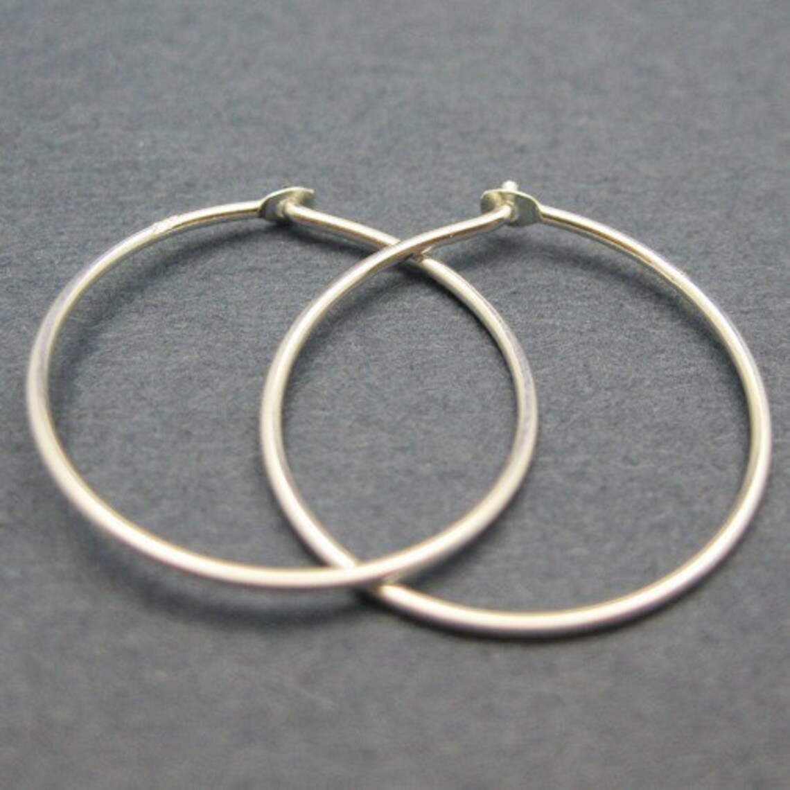 Sterling Silver Earrings Hoops- Simple Round Hoops - Hoop Earrings ...