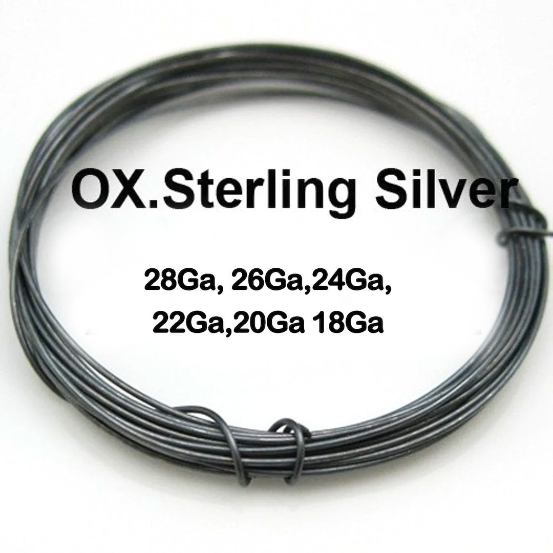 Oxidized Sterling Silver Wire-oxidized Half Hard Round Wire-18 Gauge to ...