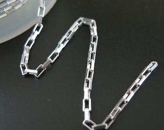 Rectangle Box Chain Link Chain Raw Brass Chain Tiny - Etsy