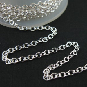 925 Sterling Silver Chain - Strong Cable Chain-unfinished Bulk Chain by ...