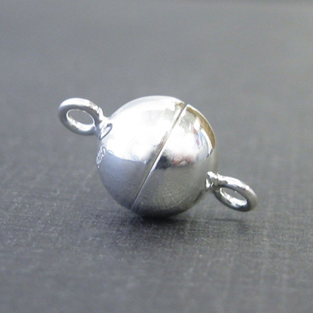 Sterling Silver Magnetic Clasp - Silver Magnetic Ball Toggle Clasp ...