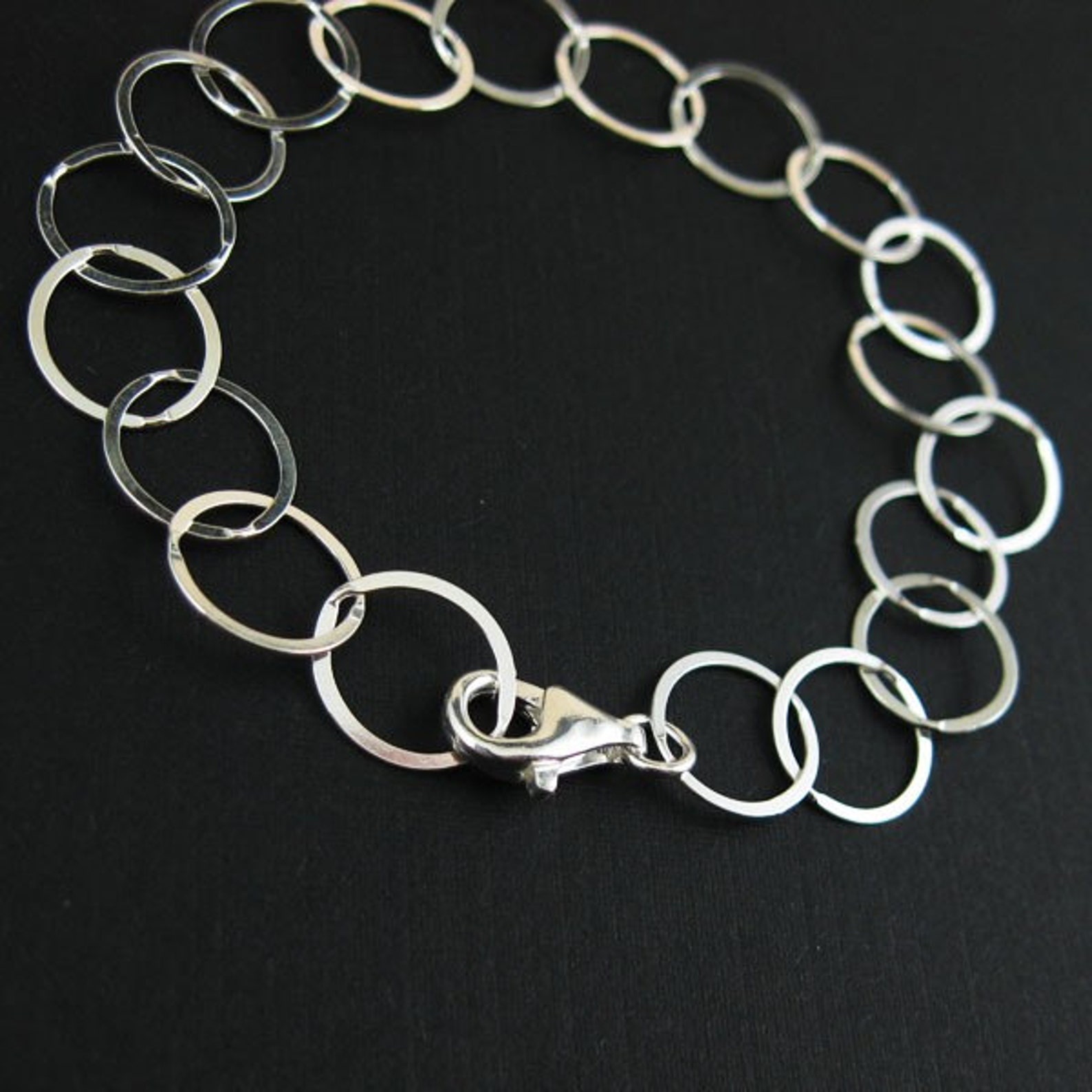 Sterling Silver Chain - Big Flat Circle Bracelet Necklace - Lisa Taubes ...