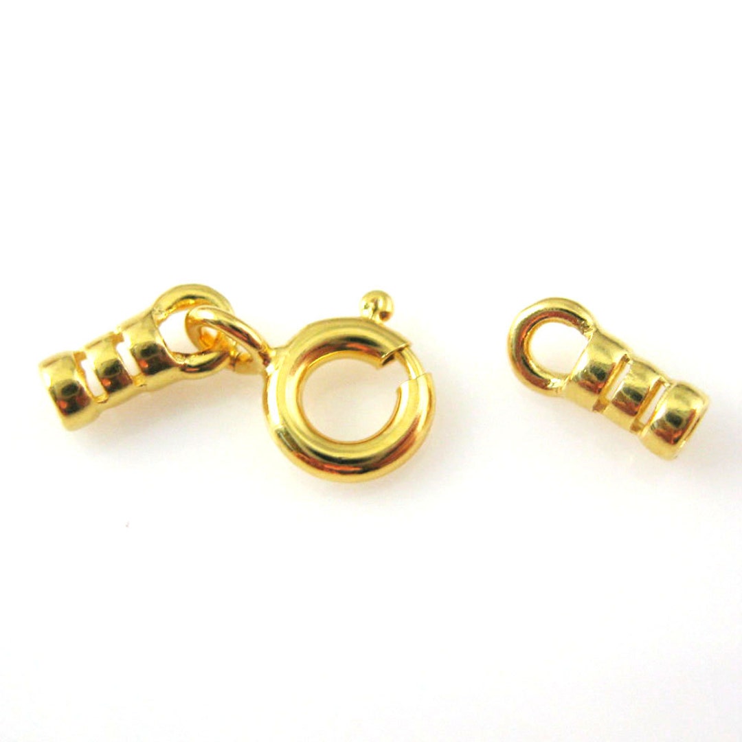 22K Gold Plated Over Sterling Silver Tube Ends-crimp Ends-beading Chain ...