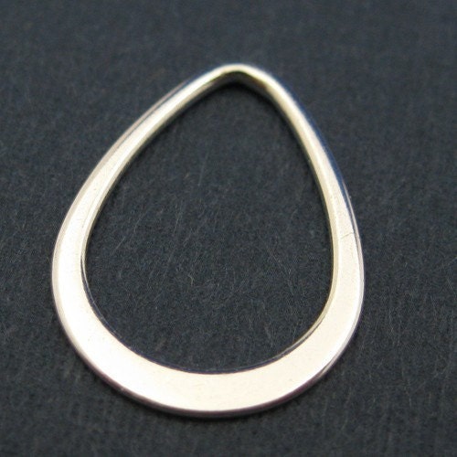 Sterling Silver Findings - Teardrop Shape Pendant or Link Charm ( 16 Mm ...