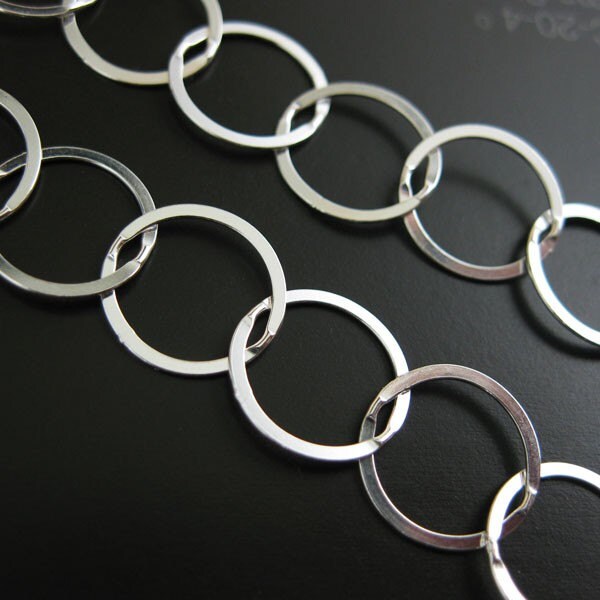 Sterling Silver Chain - Big Flat Circle Bracelet Necklace - Lisa Taubes ...