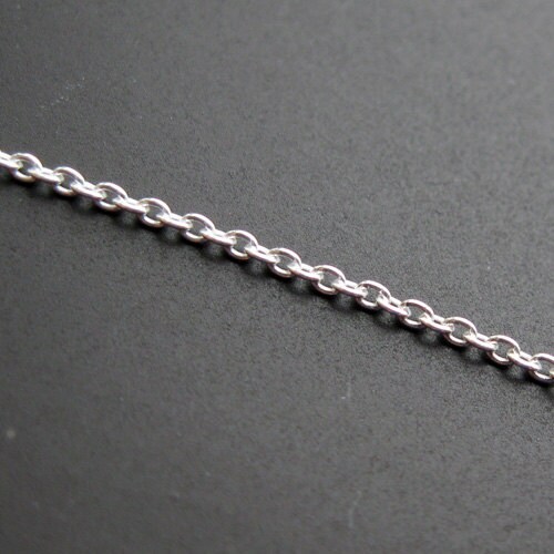 925 Sterling silver Chain Necklace-Tiny Plain Cable | Etsy