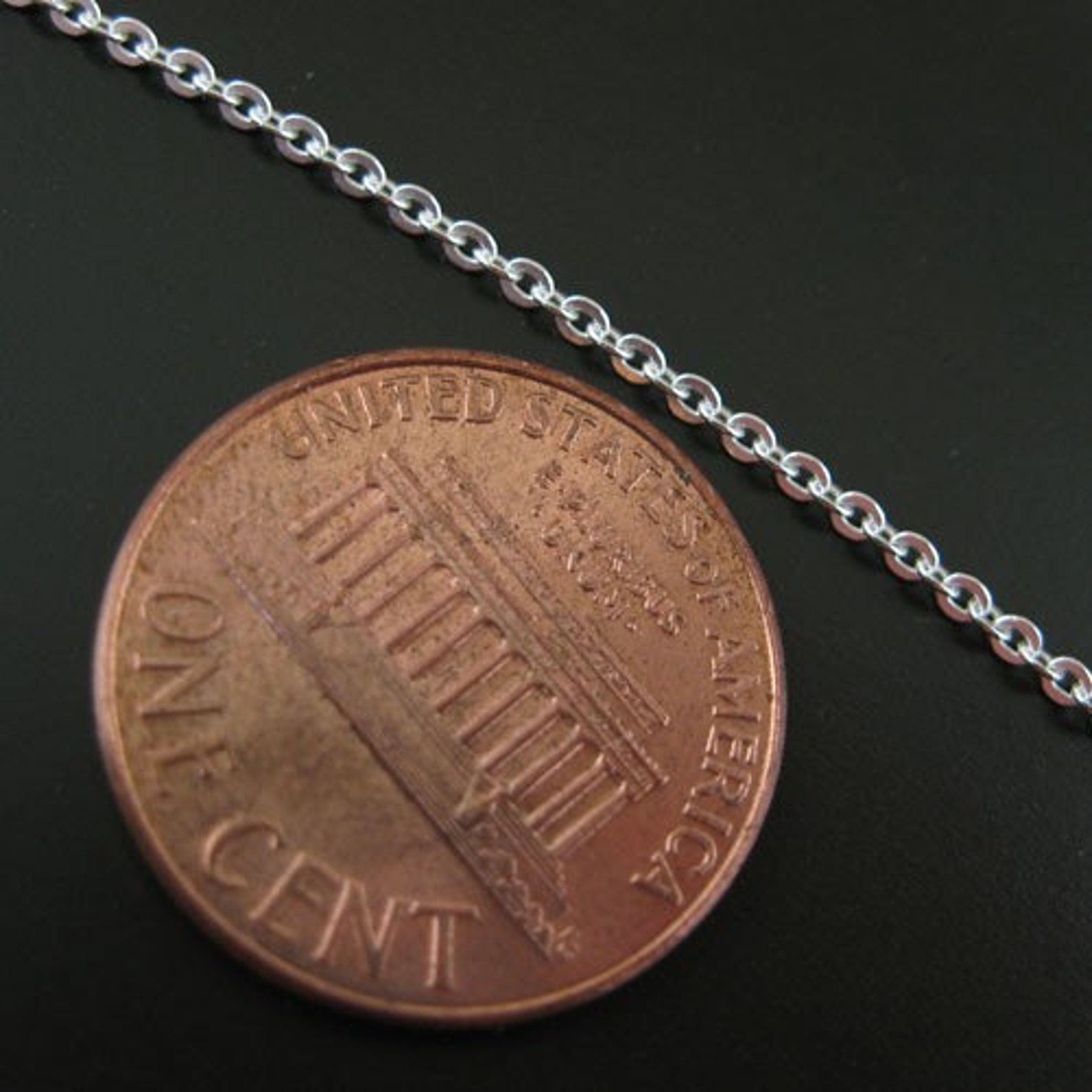 Sterling Silver Chain Solid Cable Flat Chain Cabke Chain - Etsy