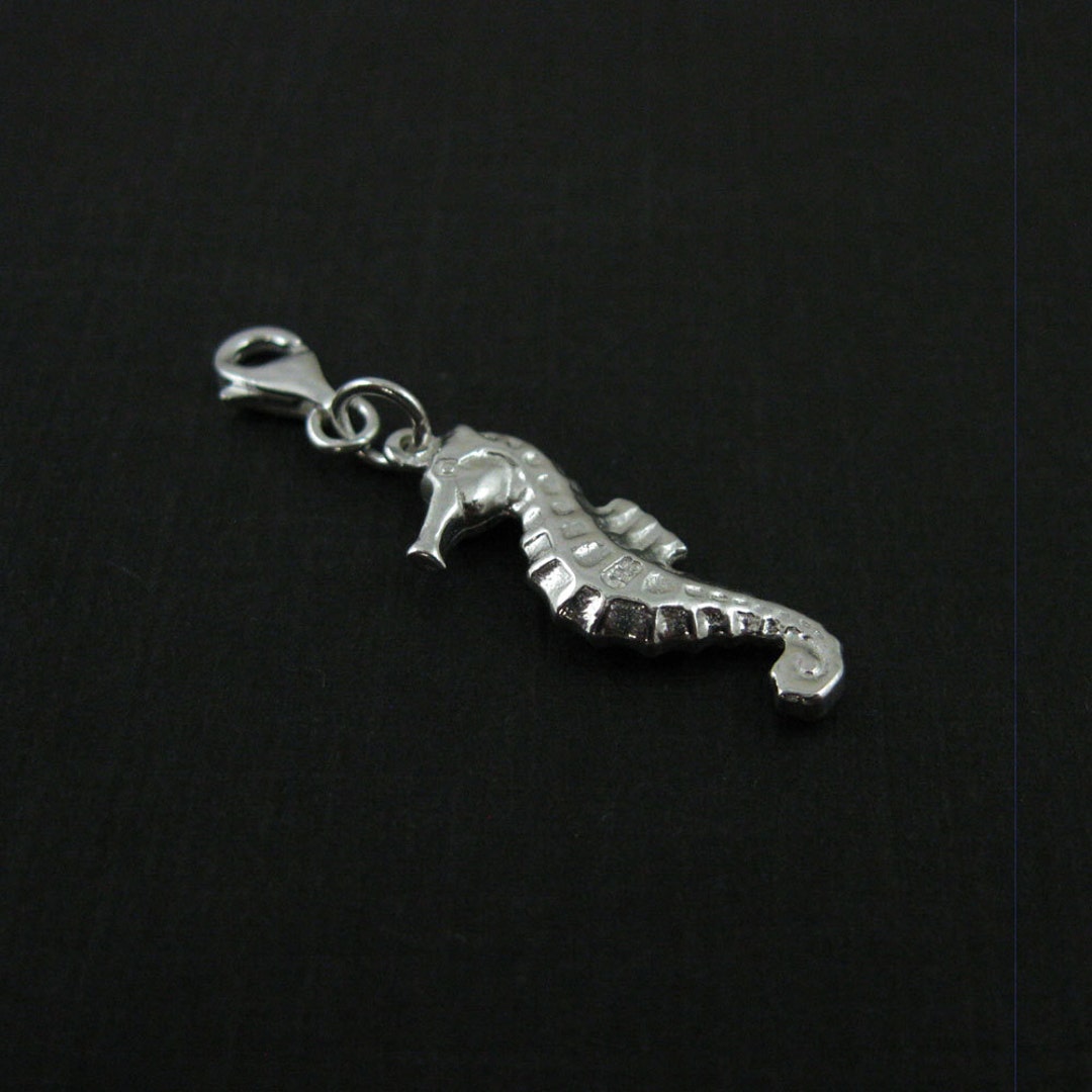 Silver Seahorse Charm, Sterling Silver Charm With Clasp, Seahorse ...