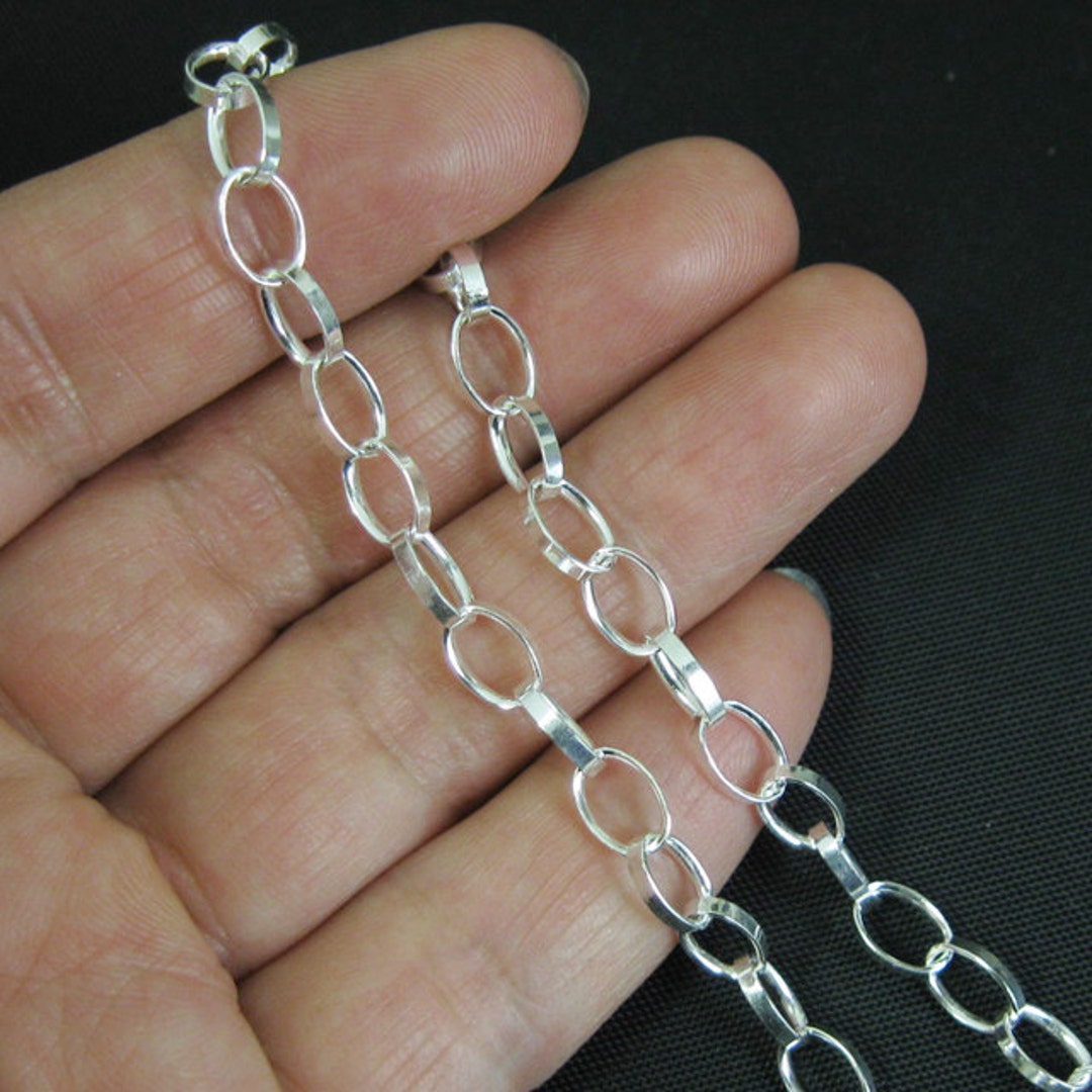 Sterling Silver Chain-big Rolo Heavy Bulk Chain by the Foot-chunky ...