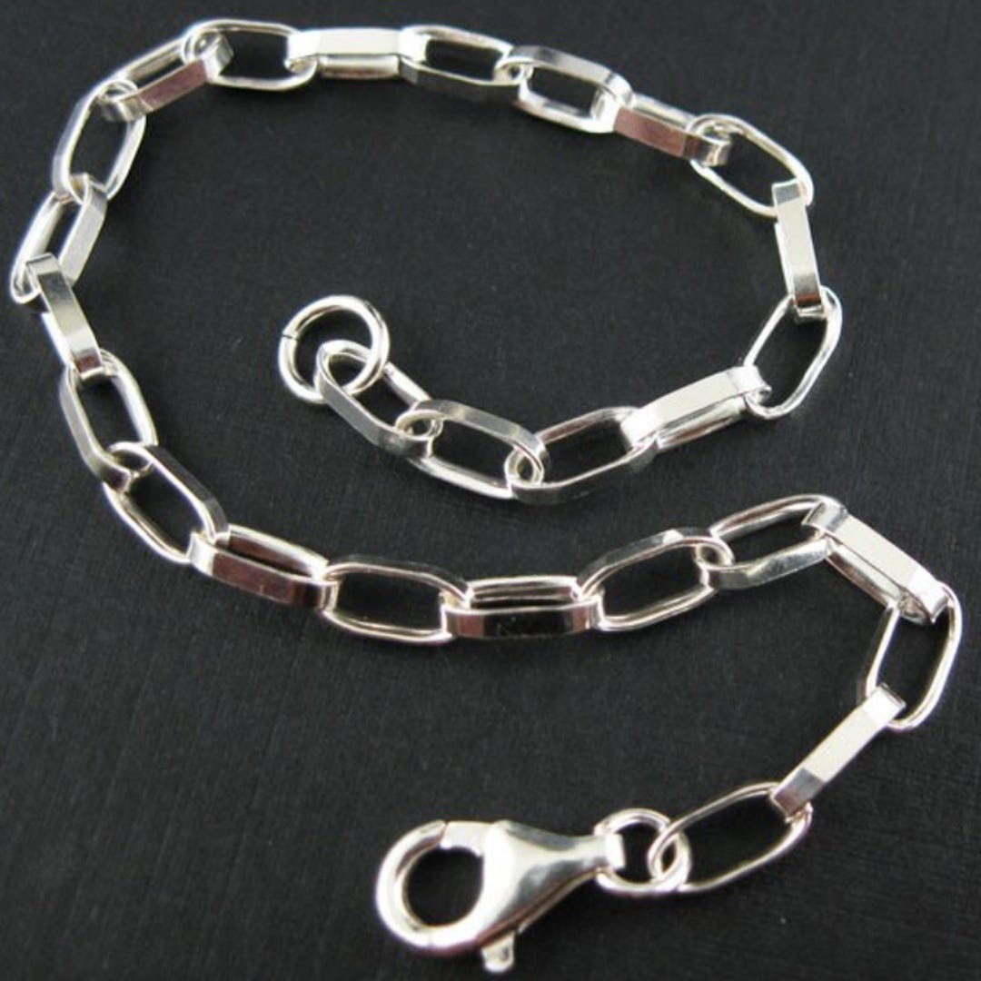 Sterling Silver Big Oval Rolo Chain - Sterling Silver Rolo Chain - Flat ...