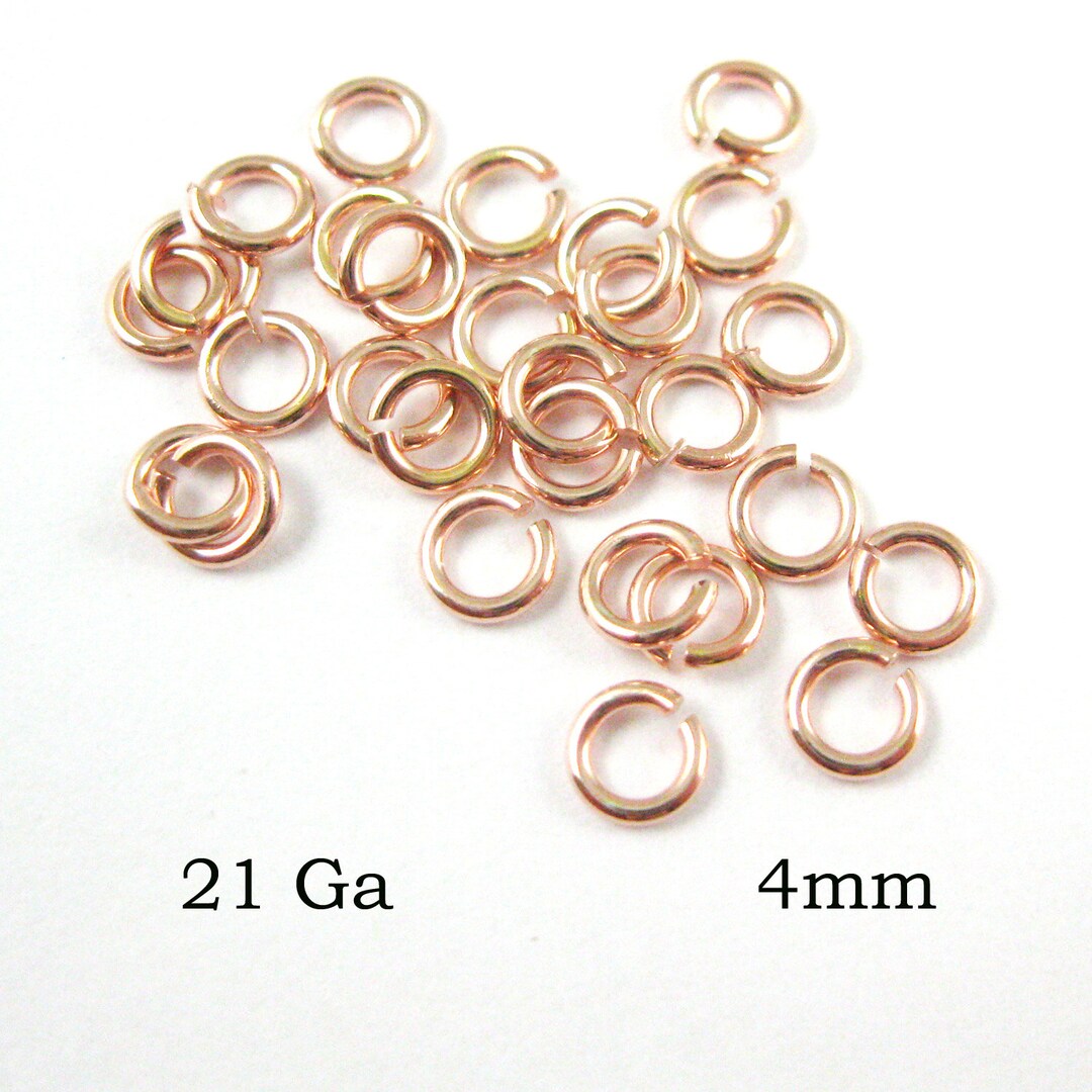Rose Gold Jump Rings,jumprings, Rose Gold Plated Sterling Silver Jump ...