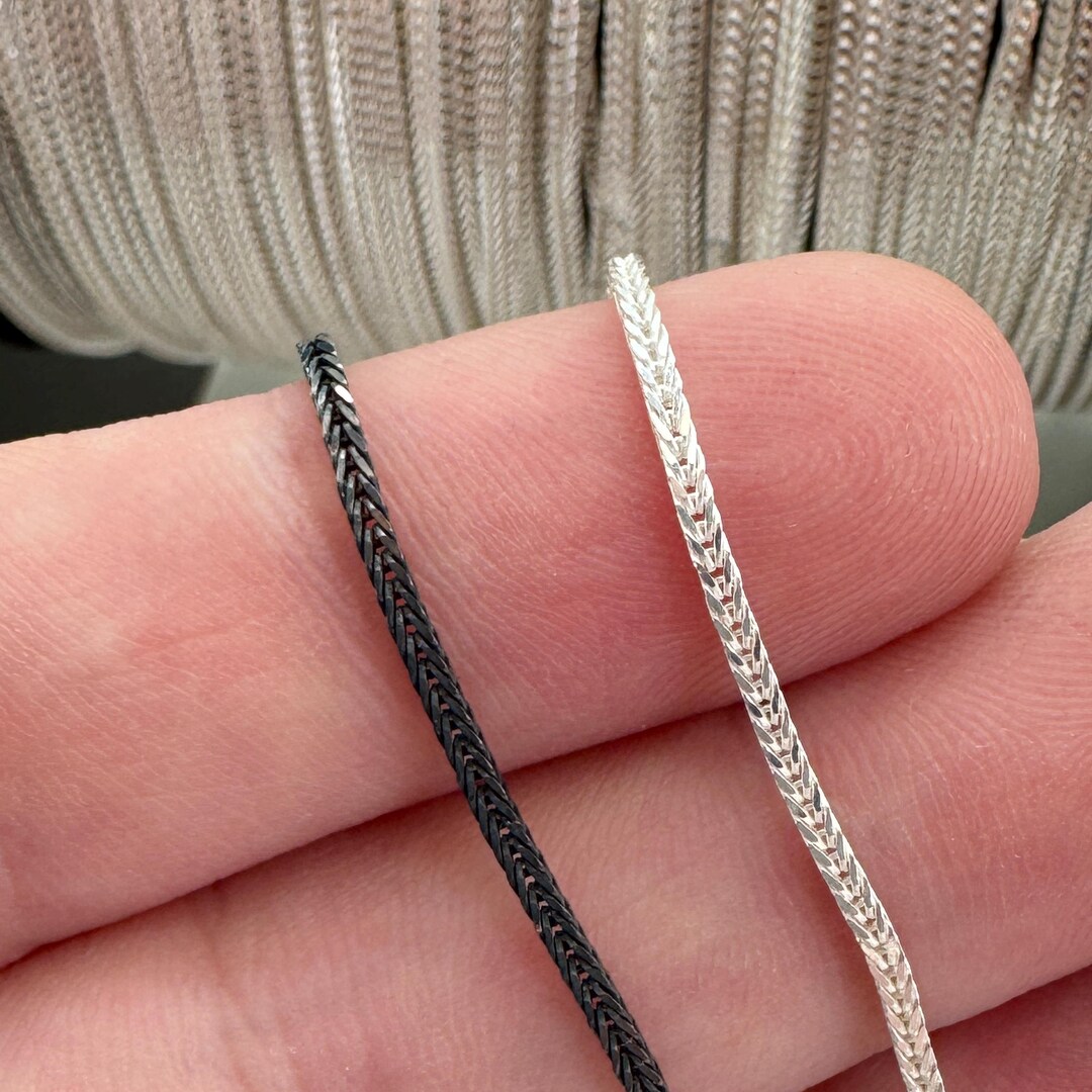 1.2mm Fox Tail Chain-bulk Unfinished Chain by the Foot-silver OR ...