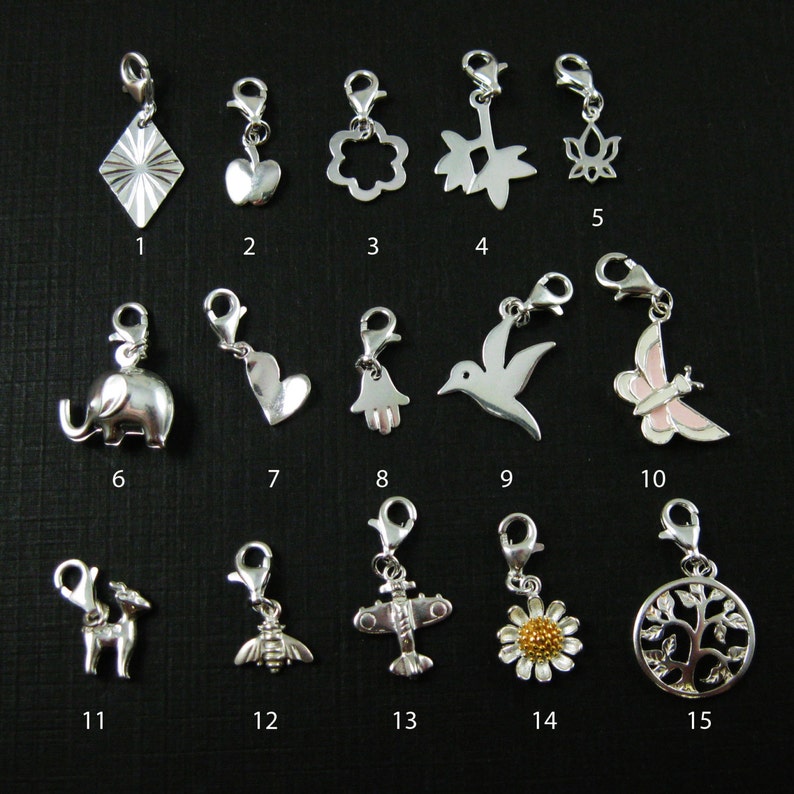 Sterling Silver Charm Bracelet Double Twisted Cable Charm | Etsy