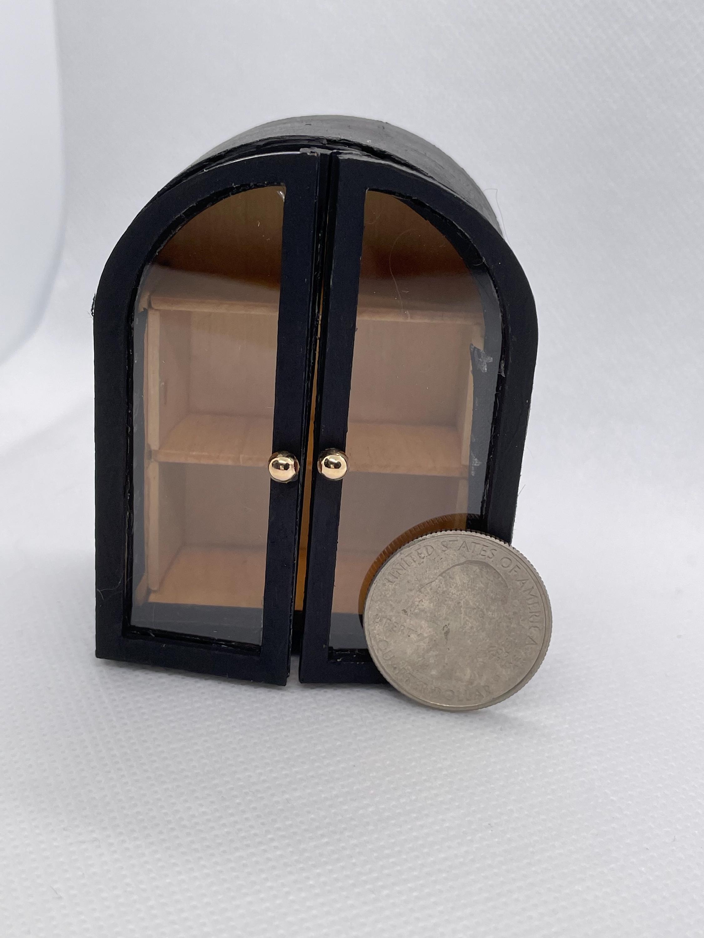 Dollhouse Miniature Arched Wall Cabinet With Shelves for Tiny Storage 1 ...