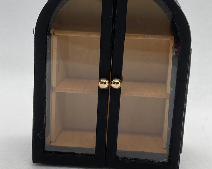 Dollhouse Miniature Arched Wall Cabinet With Shelves for Tiny Storage 1 ...