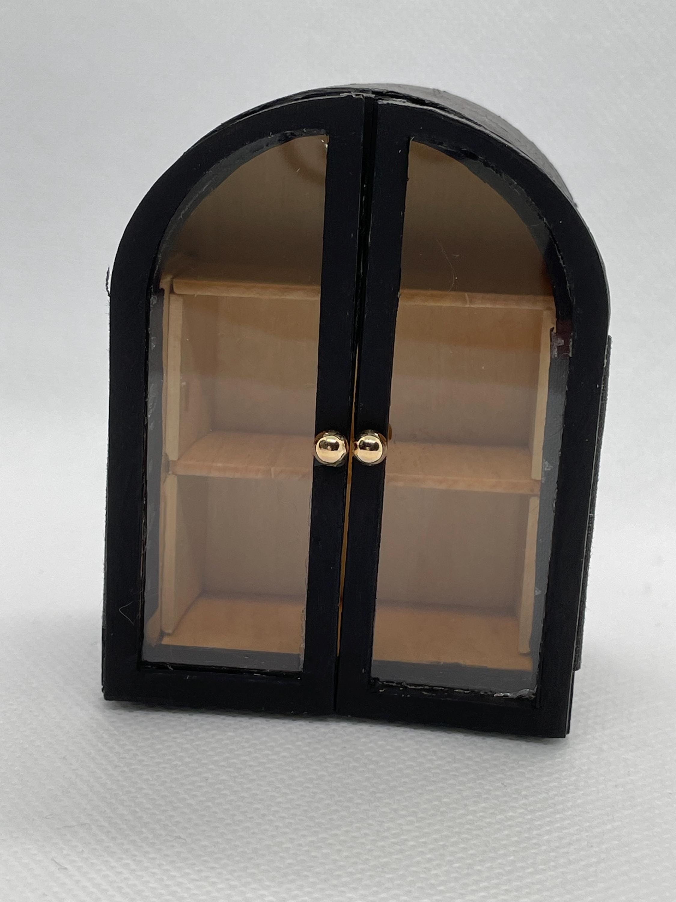 Dollhouse Miniature Arched Wall Cabinet With Shelves for Tiny Storage 1 ...