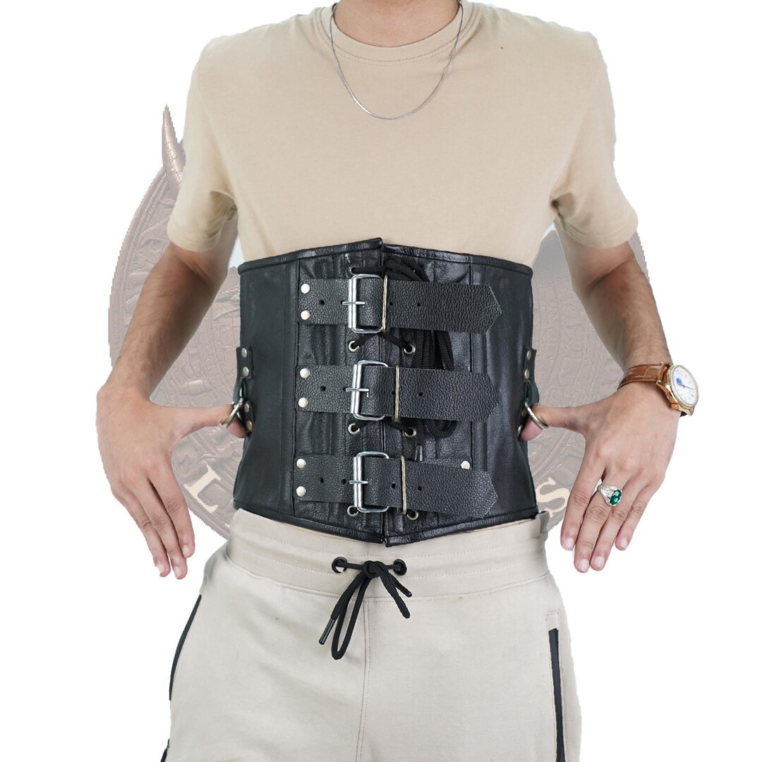 Handmade Leather Corset With Straps- Steampunk Cosplay Outfit- Leather ...
