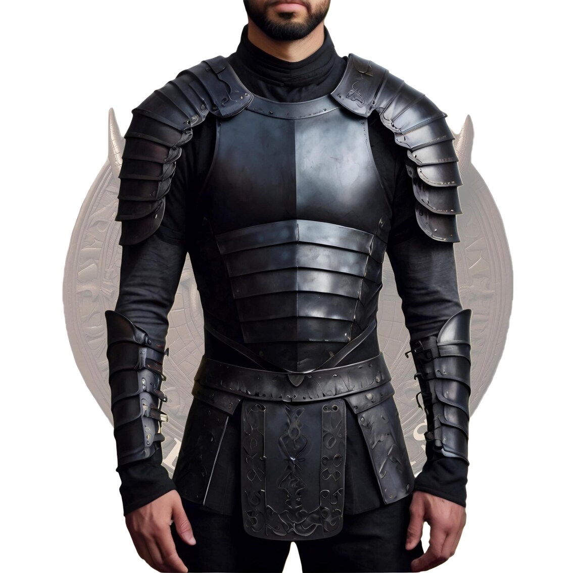 Medieval Black Leather Armor – Custom Crafted for LARP & Cosplay - Full ...