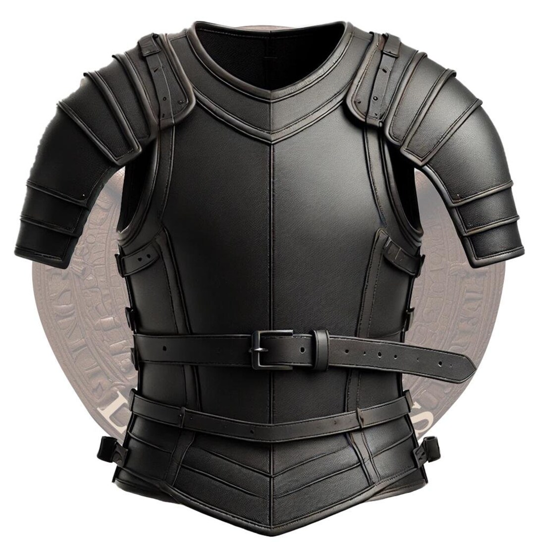 Handcrafted Black Leather Medieval Armor - Customizable, Durable ...